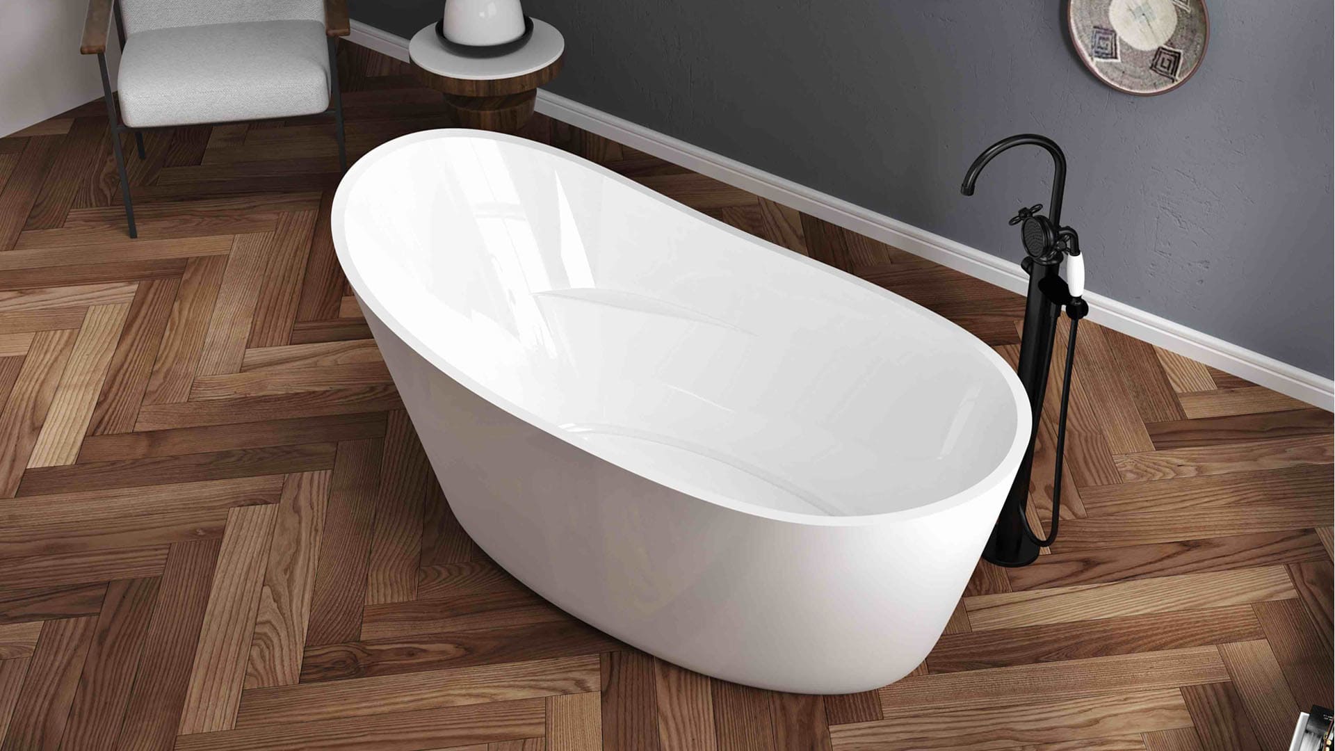 Bain Autoportant Moderne 59 & 67 pouces Romy | OCEANIA